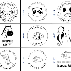 Custom Kids Name Stamp, Personalized Kids Library Stamp, Book Stamp ...