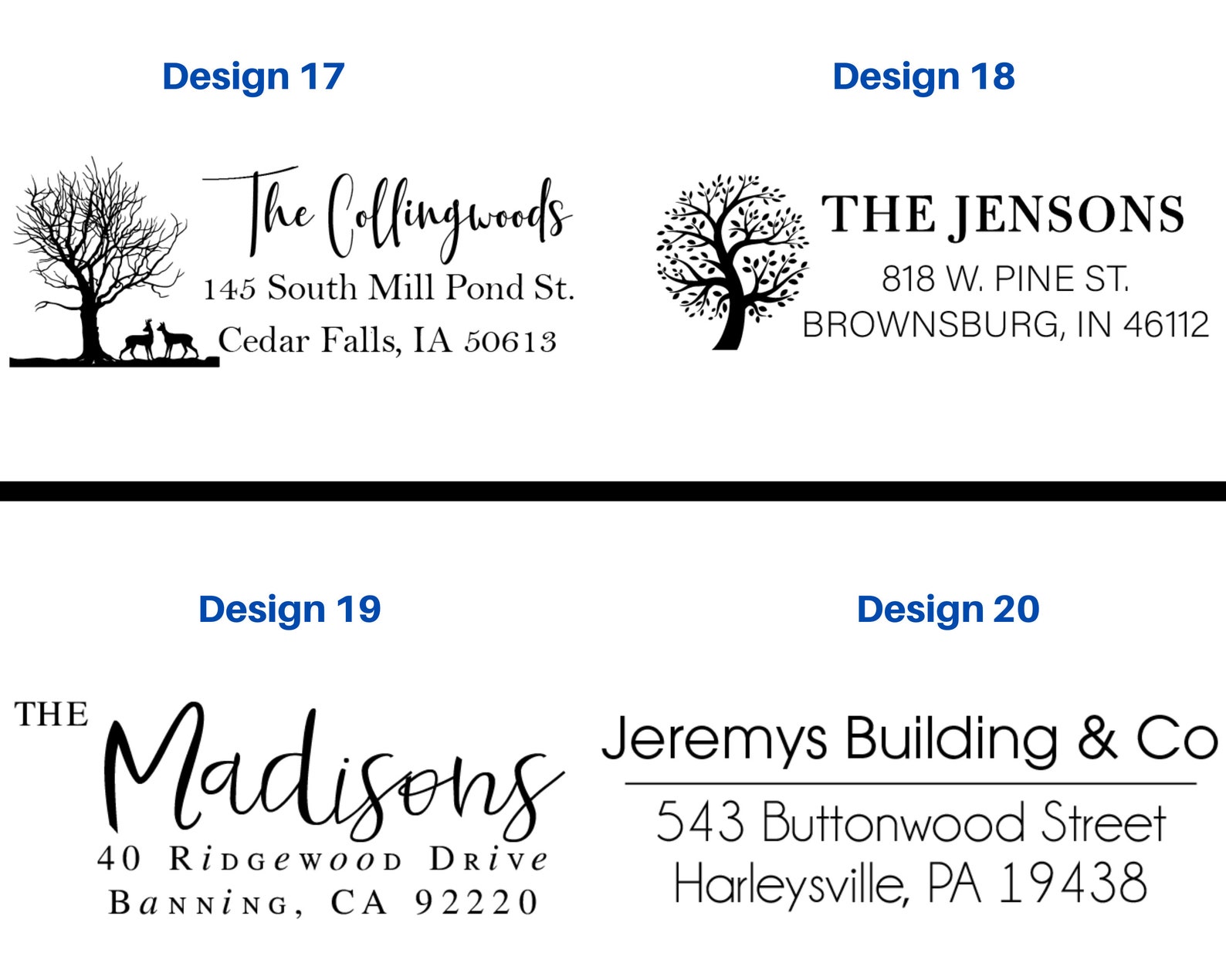 Name and Address Stamp Custom Self-inking Stamp Self Ink | Etsy