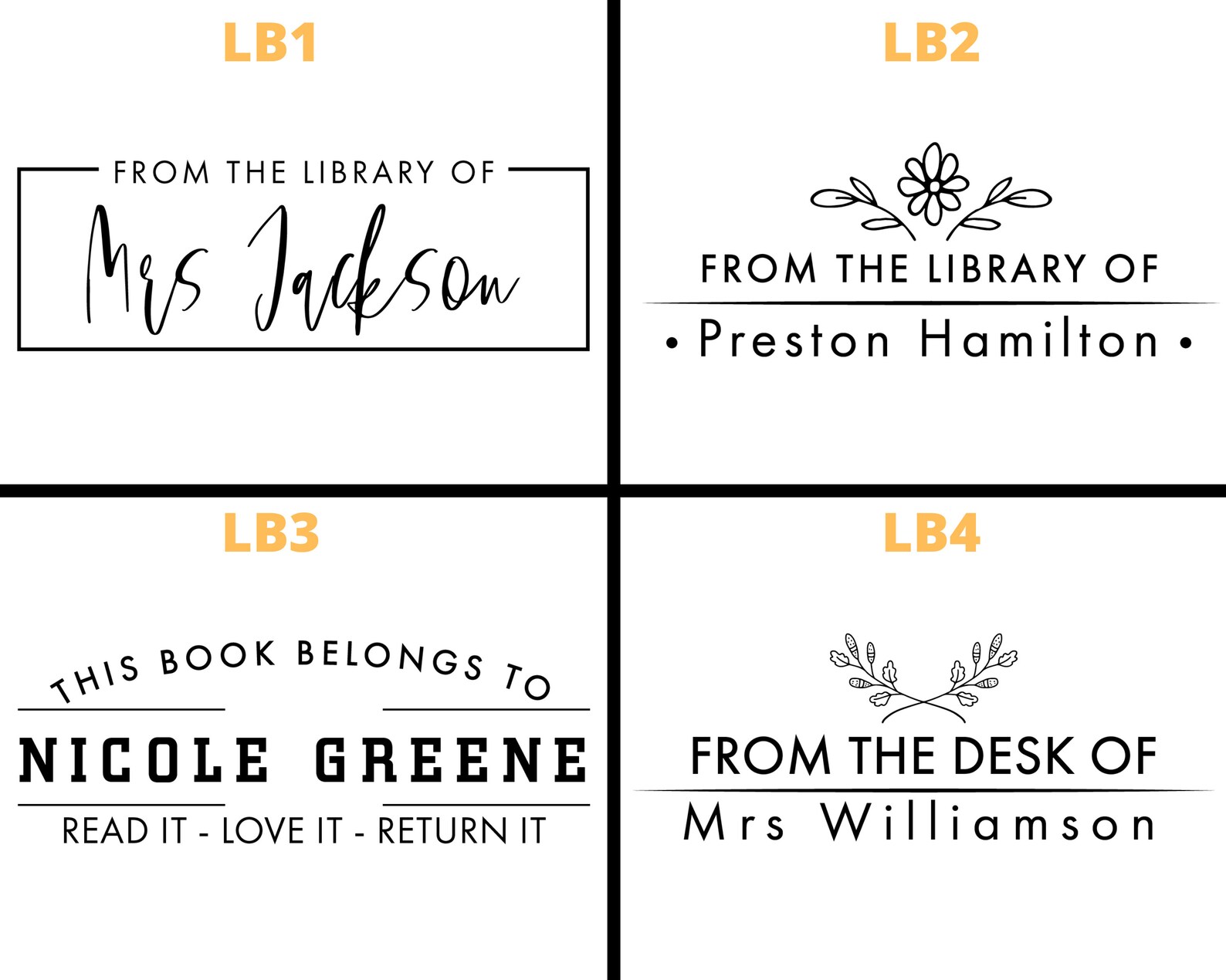 LIBRARY STAMP LIBRARY of Stamp Custom Library Stamp Book | Etsy