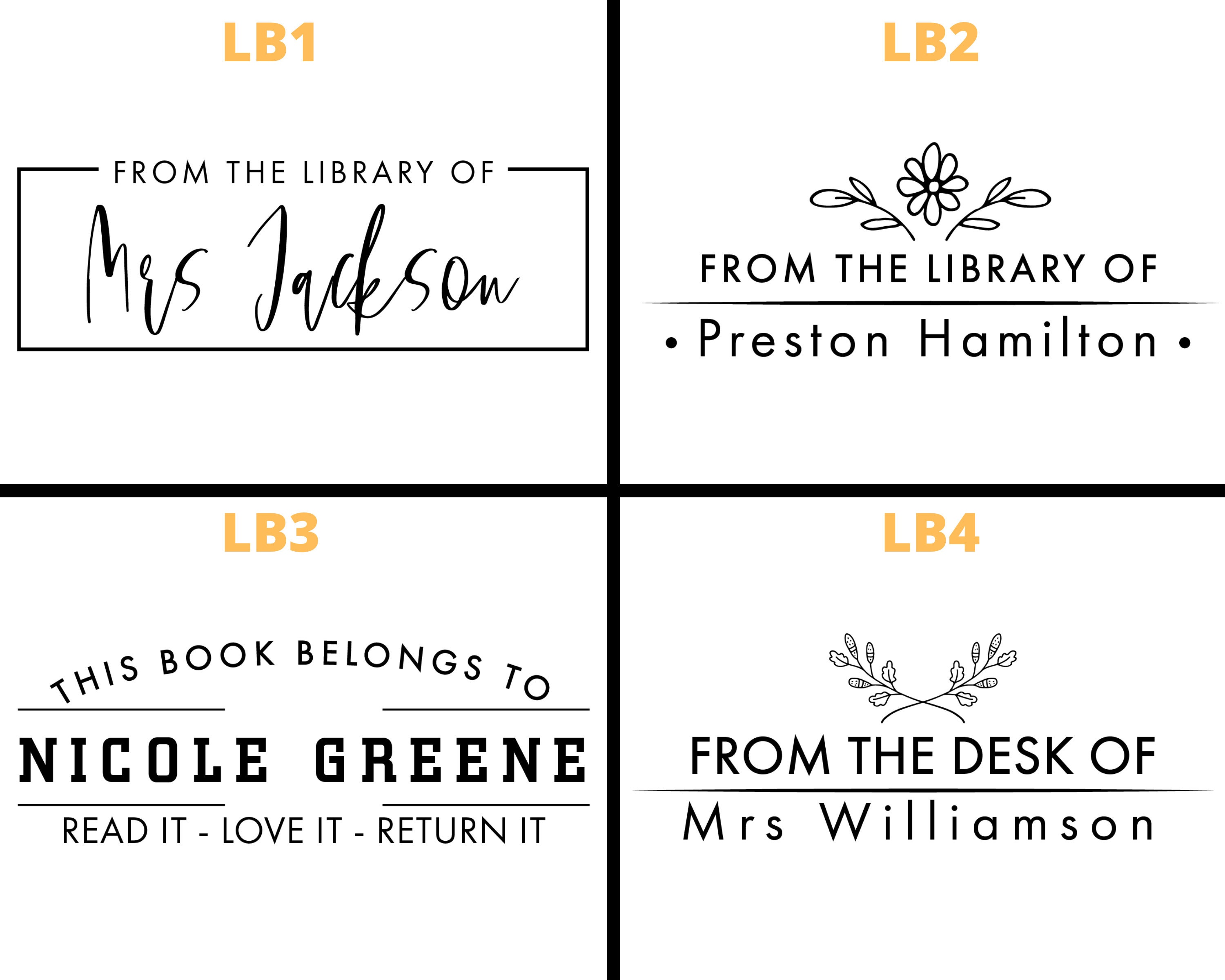 LIBRARY STAMP LIBRARY of Stamp Custom Library Stamp Book | Etsy