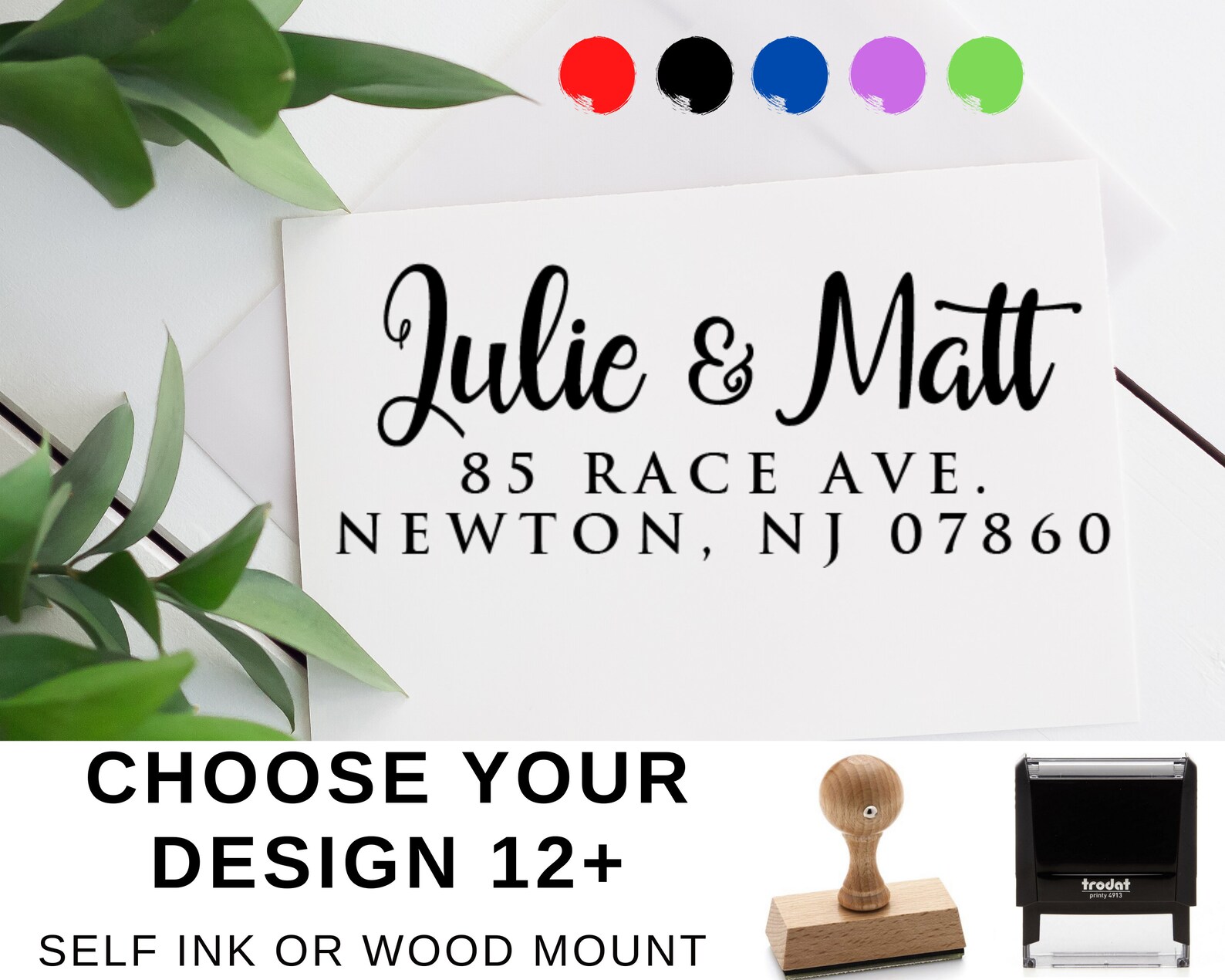 RETURN ADDRESS STAMP Custom Return Address Stamp Self Ink - Etsy