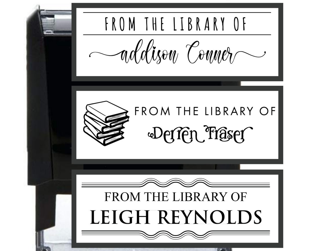 LIBRARY STAMP, LIBRARY of Stamp, Custom Library Stamp, Book Stamp, This ...