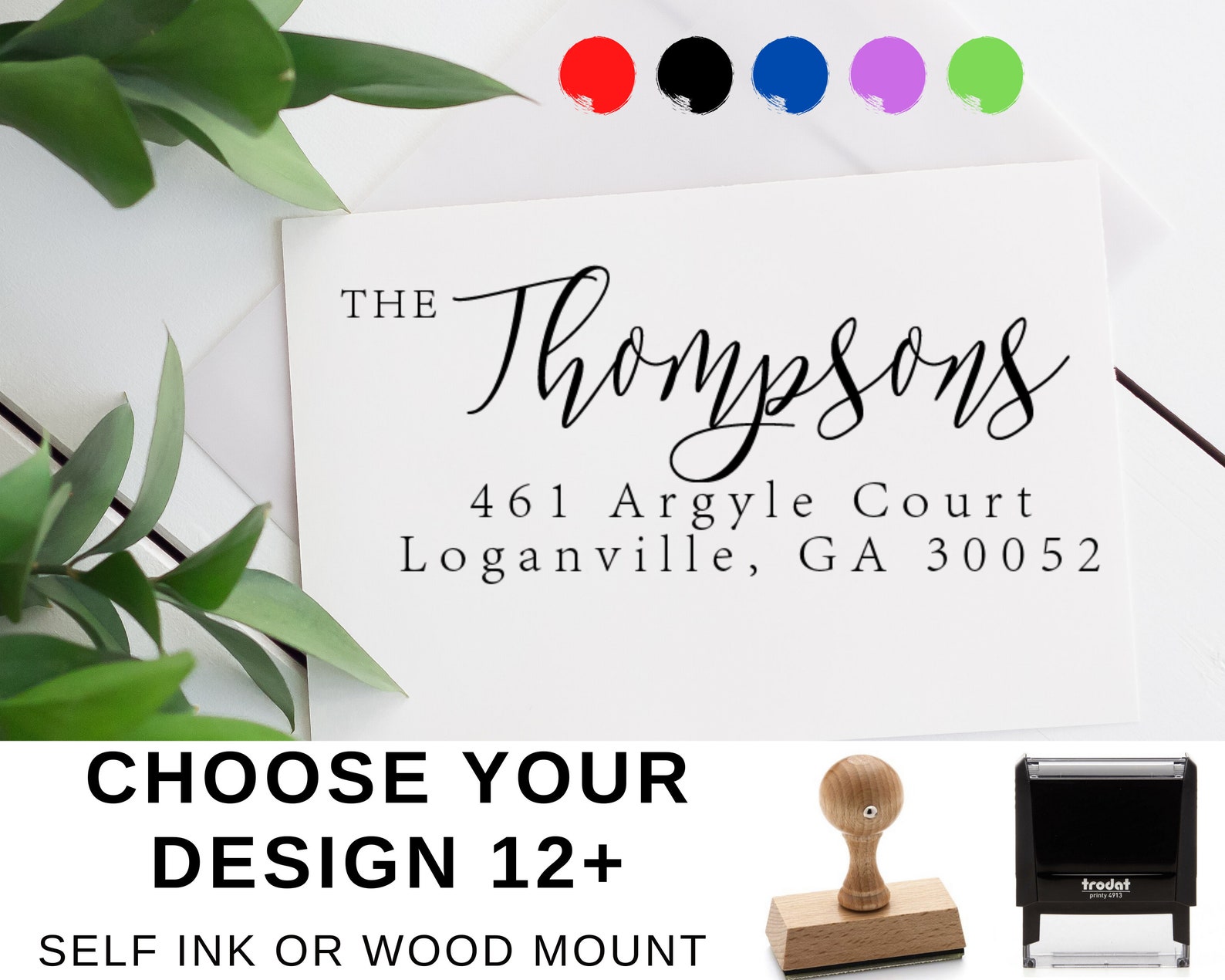 RETURN ADDRESS STAMP Custom Return Address Stamp Self Ink | Etsy