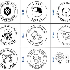 Custom Kids Name Stamp, Personalized Kids Library Stamp, Book Stamp ...