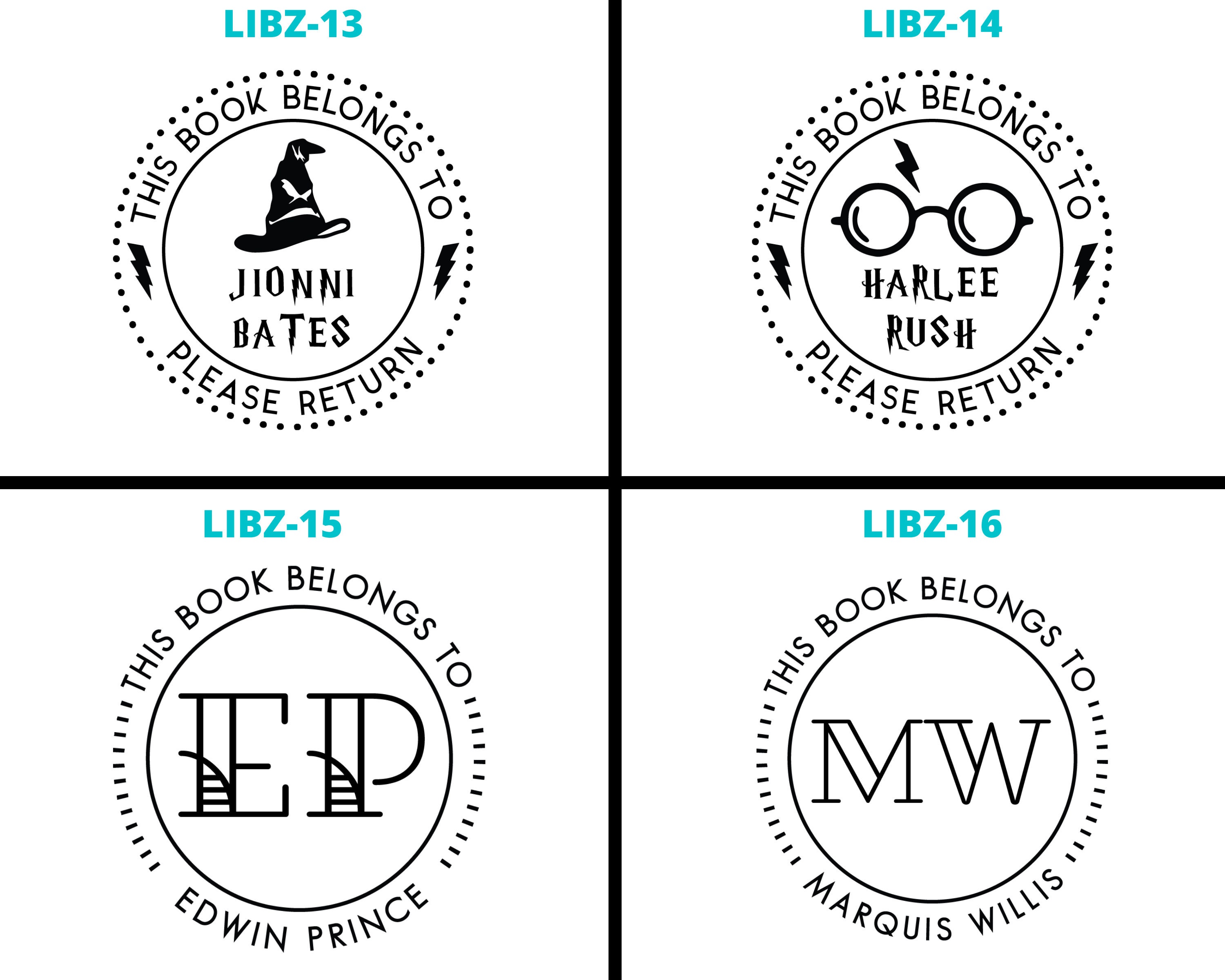 Personalized Library Book Stamp Self Inking Stamp Wood | Etsy