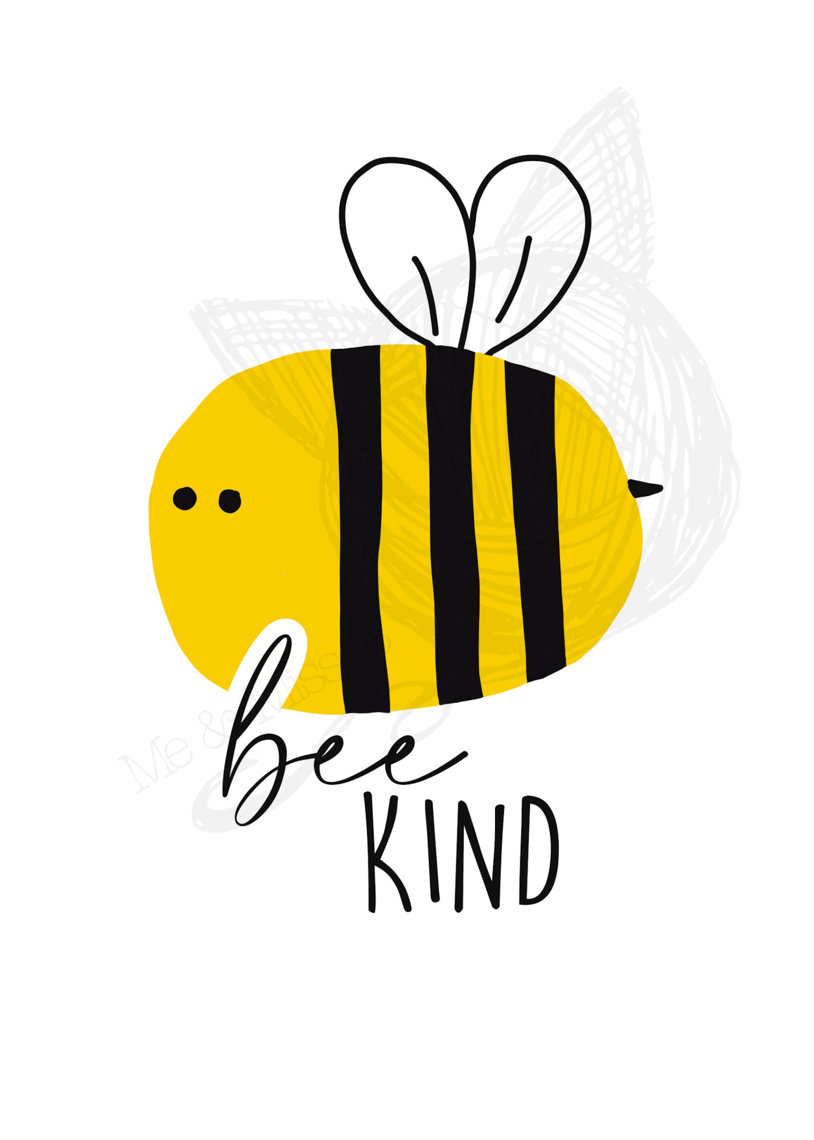Bee Kind Art Printable Digital Print Art Print Bee Wall | Etsy