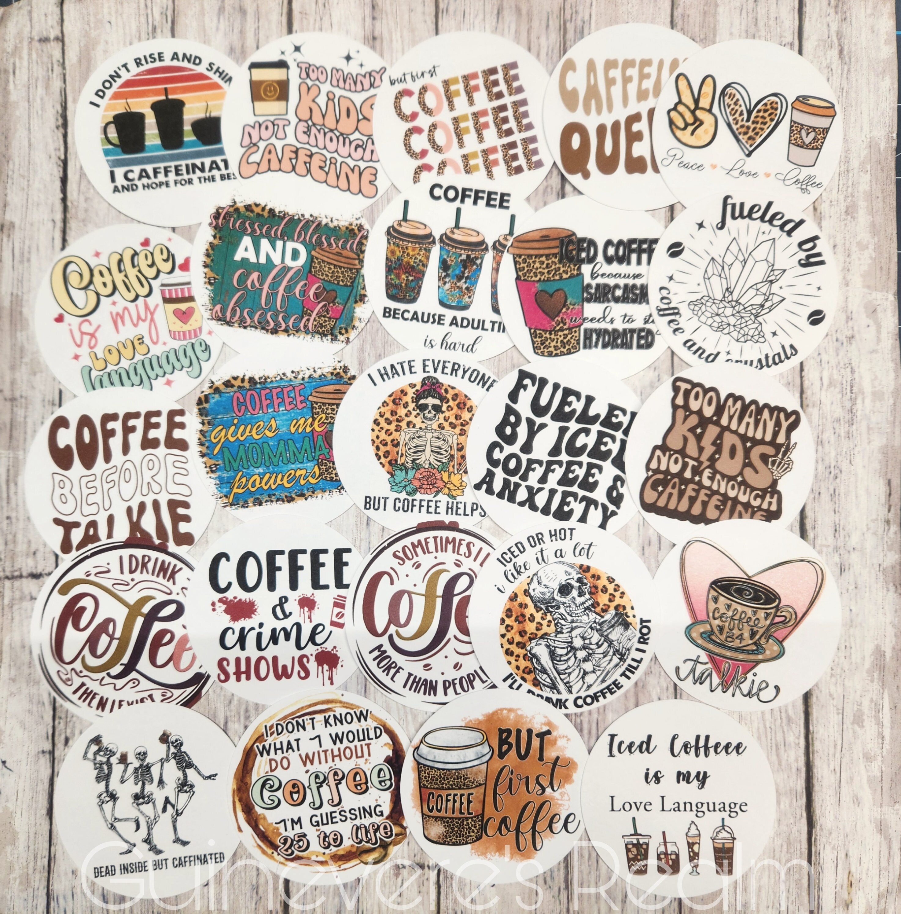 Coffee Cardstock Rounds for Freshies, Coffee Freshie Circles, Car ...