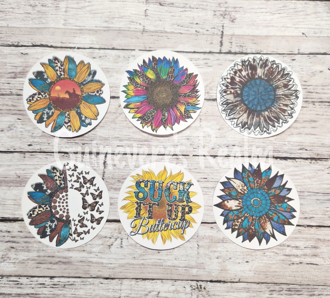Sunflower Cardstock Rounds for Freshies Freshie Circles Car - Etsy