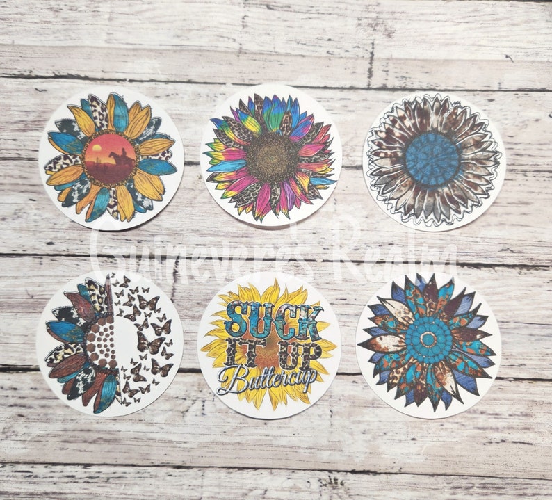 Sunflower Cardstock Rounds for Freshies Freshie Circles Car - Etsy