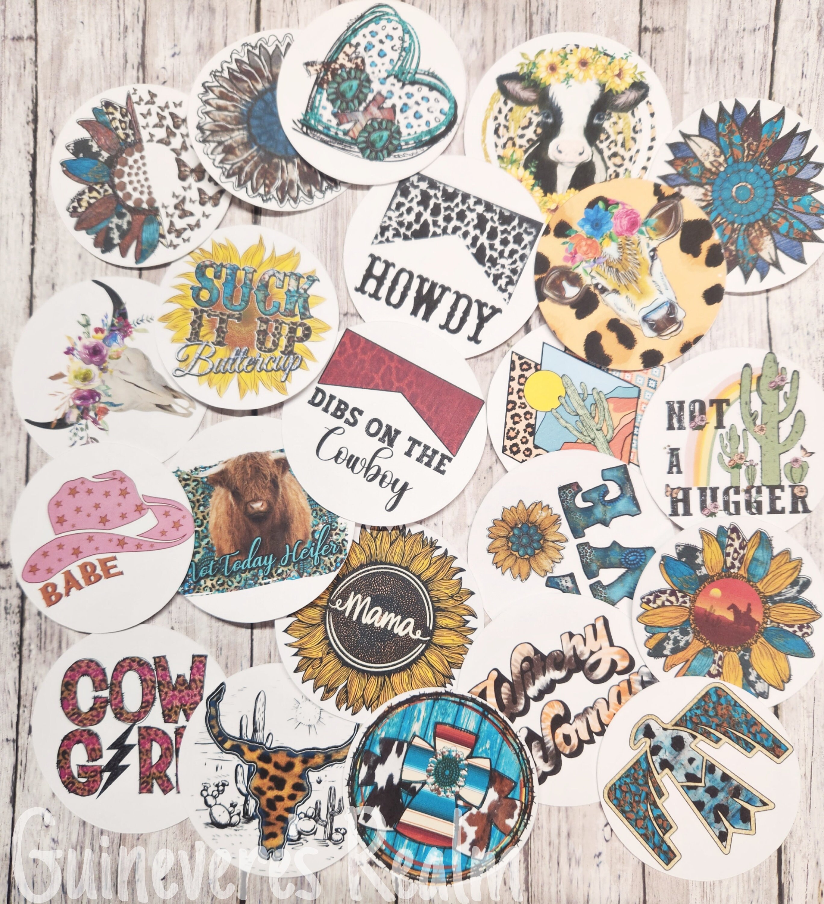 Grab Bag Western Cardstock Rounds for Freshies, Circle Freshie ...