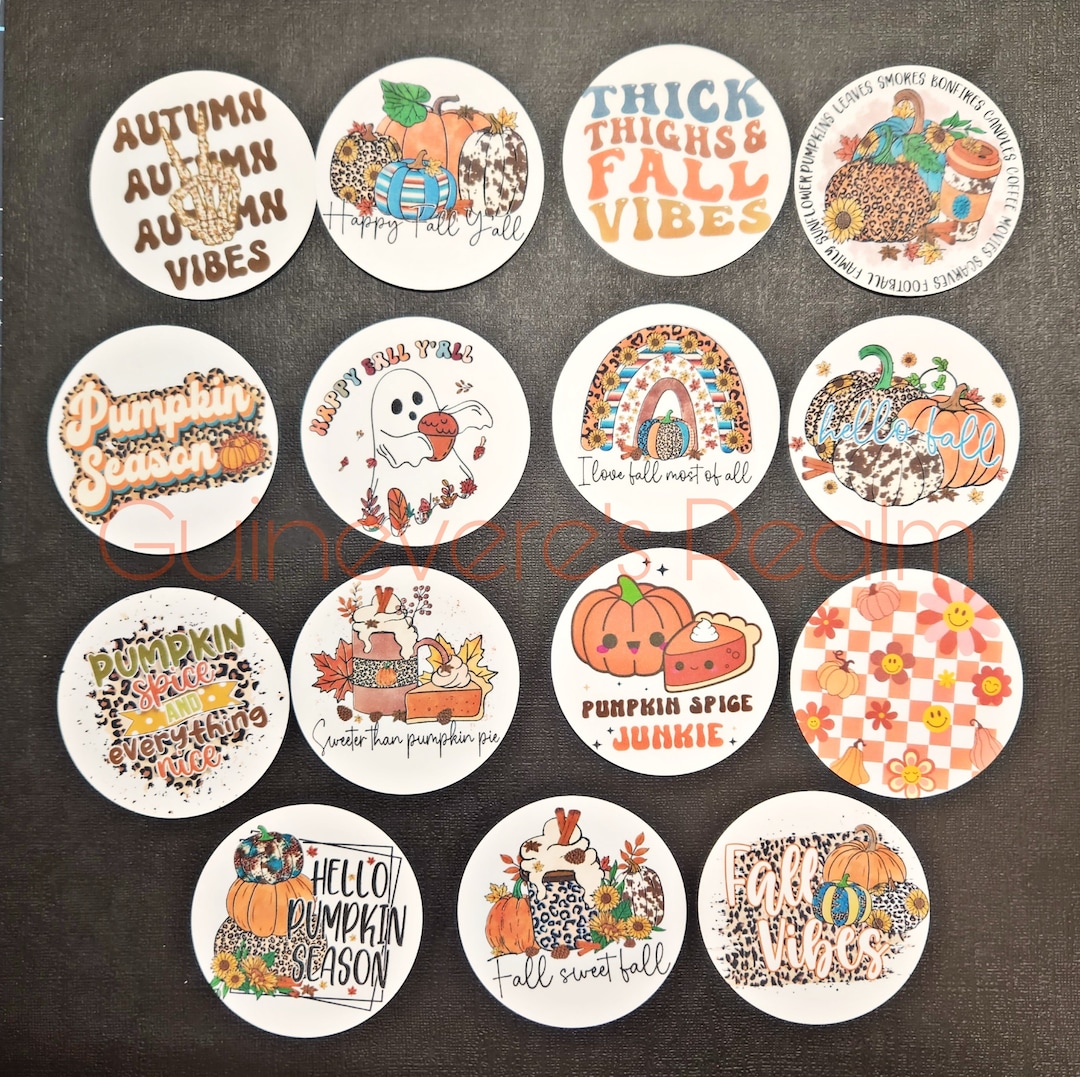 Fall Cardstock Rounds for Freshies, Autumn Freshie Circles, Car Freshie ...