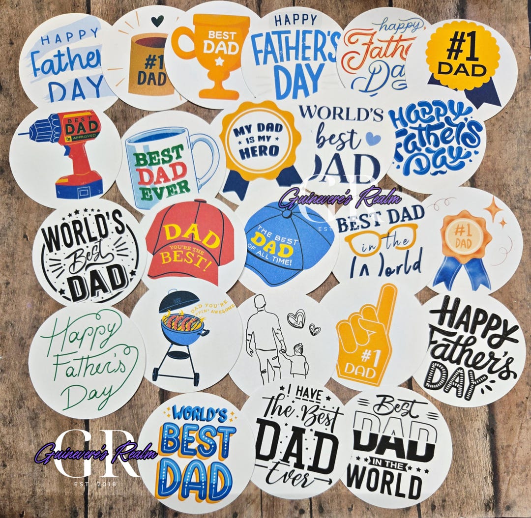 Father's Day Cardstock Rounds for Car Freshies, Dad Freshie Circles ...