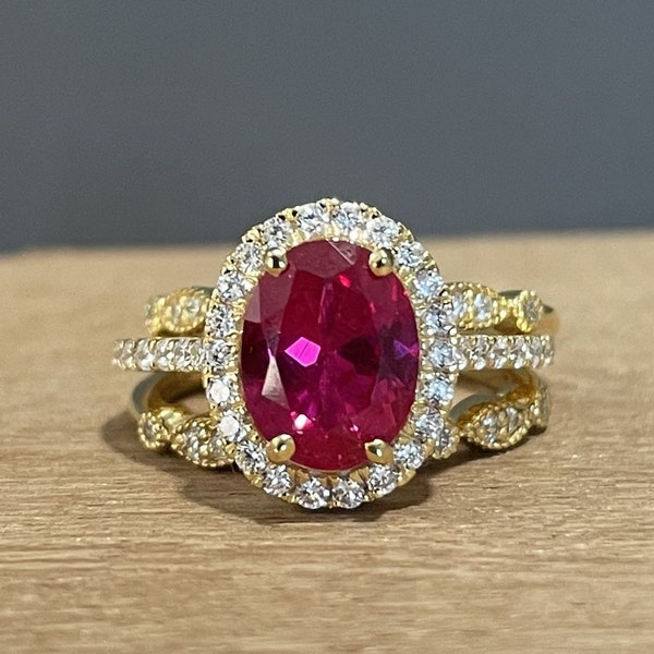 Gold Ring Ruby - Etsy