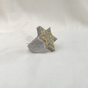 Iced Out Ring Star Ring Diamond Star Ring Star Shaped Ring Star Rings ...