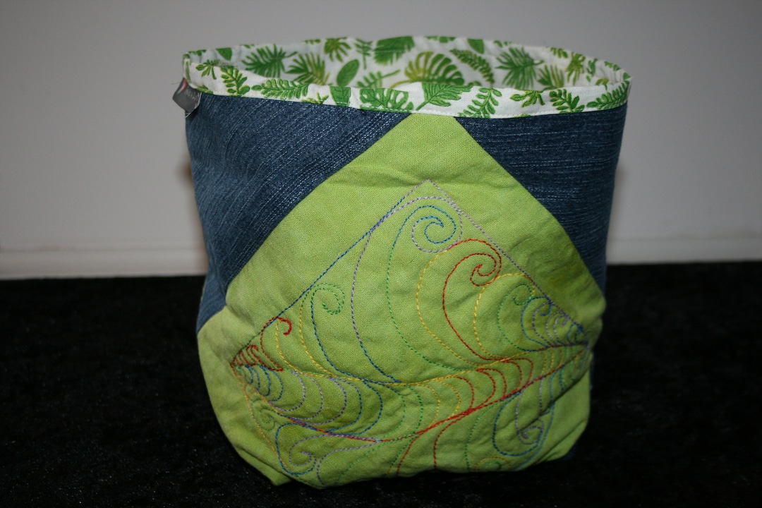 Decorative Utensilo Bin Fabric Storage Basket Handmade Utensil Caddy ...