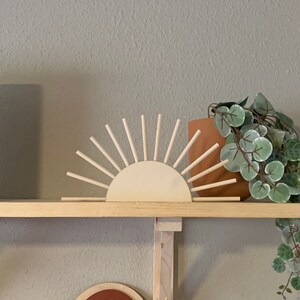 Wooden Half Sun, Sun Decor, Boho Shelf Decor, Boho Home, Nursery Decor ...