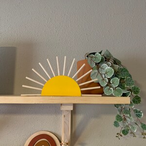 Wooden Half Sun, Sun Decor, Boho Shelf Decor, Boho Home, Nursery Decor ...