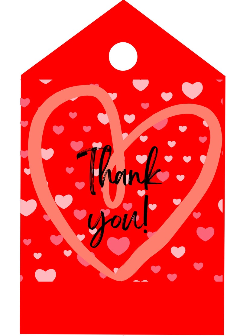 Valentine's Printable Thank You Tags - Etsy