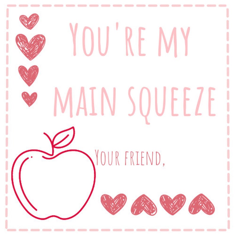 You're My Main Squeeze Printable Tag - Etsy