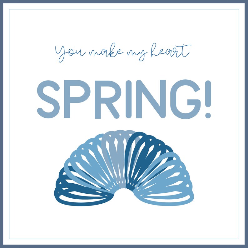 You Make My Heart SPRING- Printable Valentine’s Gift Tag - Etsy