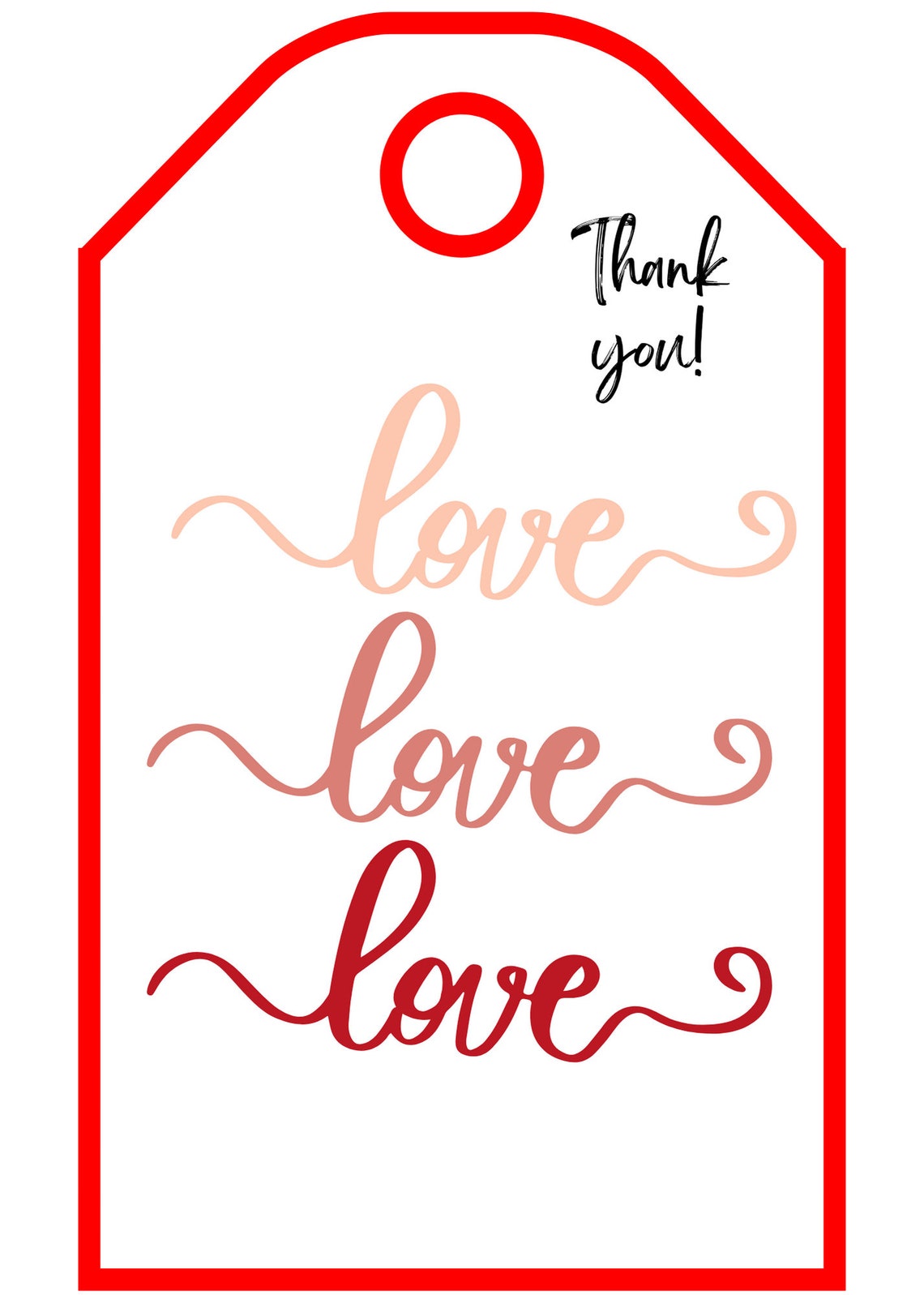 Valentine's Printable Thank You Tags - Etsy
