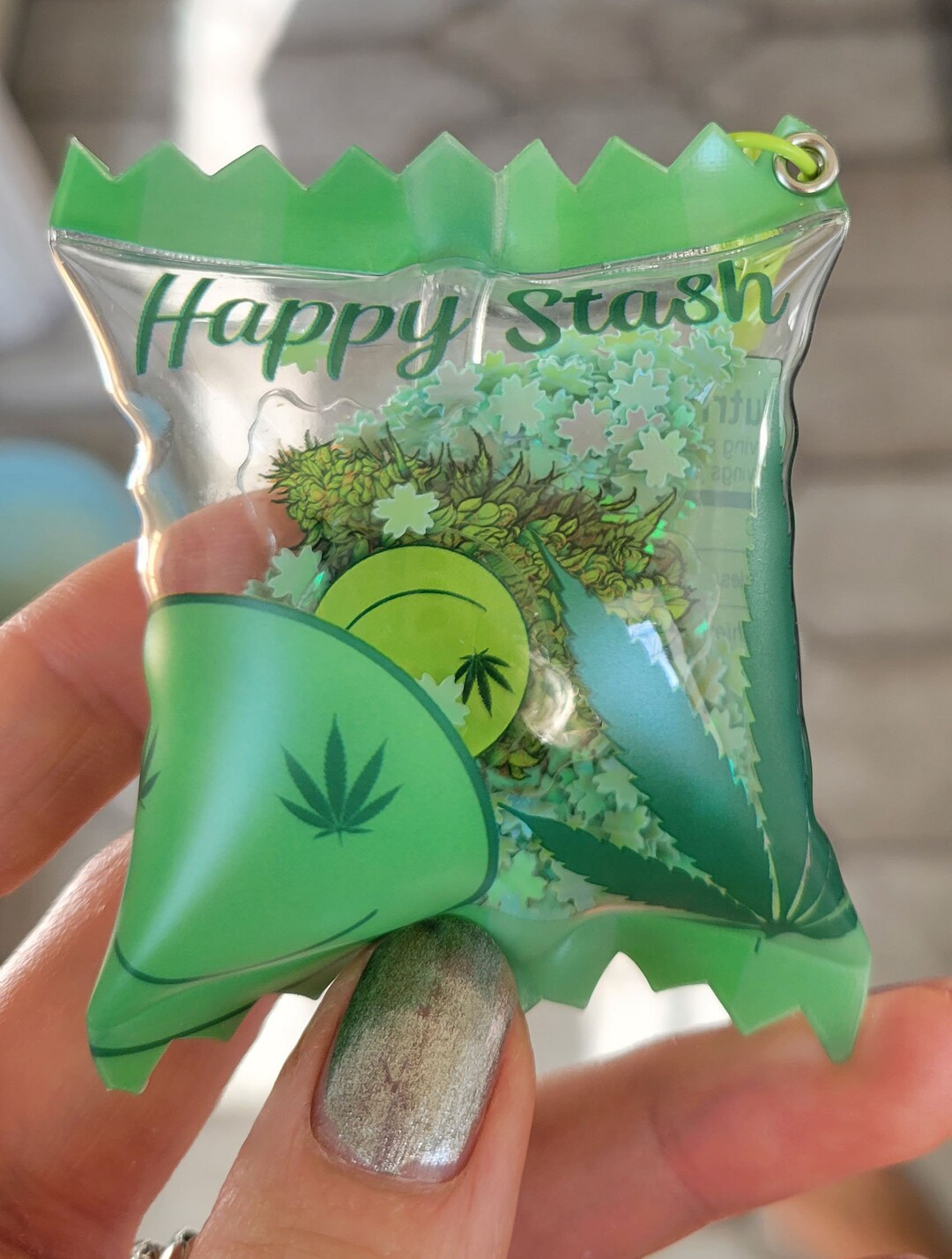 Happy Stash ~ Shaker Keychain - Etsy