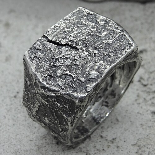 CRACK Ring-brutal Silver Cracked Ring for Men and Women. Rough - Etsy