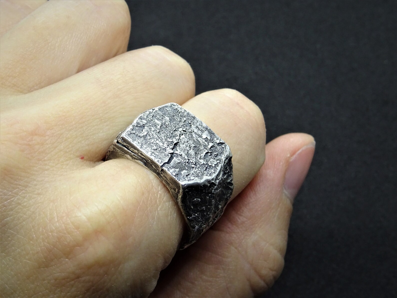 CRACK Ring-brutal Silver Cracked Ring for Men and Women. Rough - Etsy