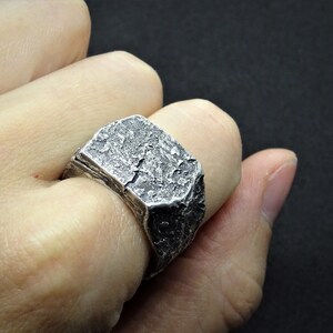 CRACK Ring-brutal Silver Cracked Ring for Men and Women. Rough Handmade ...