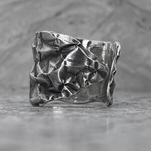 Crumpled Ring-a Very Wide Open Ring With a Texture Reminiscent of ...