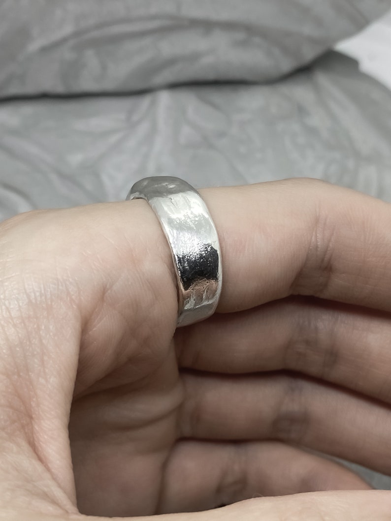 Liquid Ring-wide Band of Silver Resembles Liquid | Etsy
