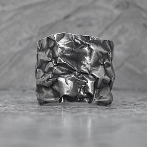 Crumpled Ring-a Very Wide Open Ring With a Texture Reminiscent of ...