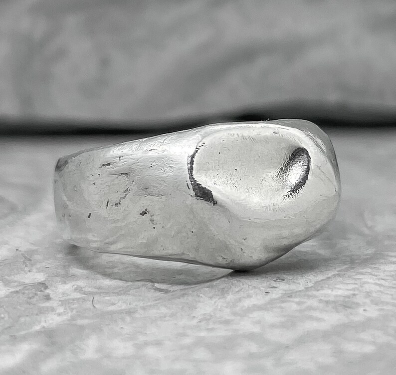 Liquid Ring-wide Band of Silver Resembles Liquid | Etsy