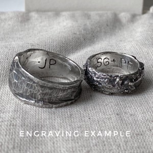 WAVE Ring-mens Ring With Volcanic Oxidation, Unusual Gift for Him ...