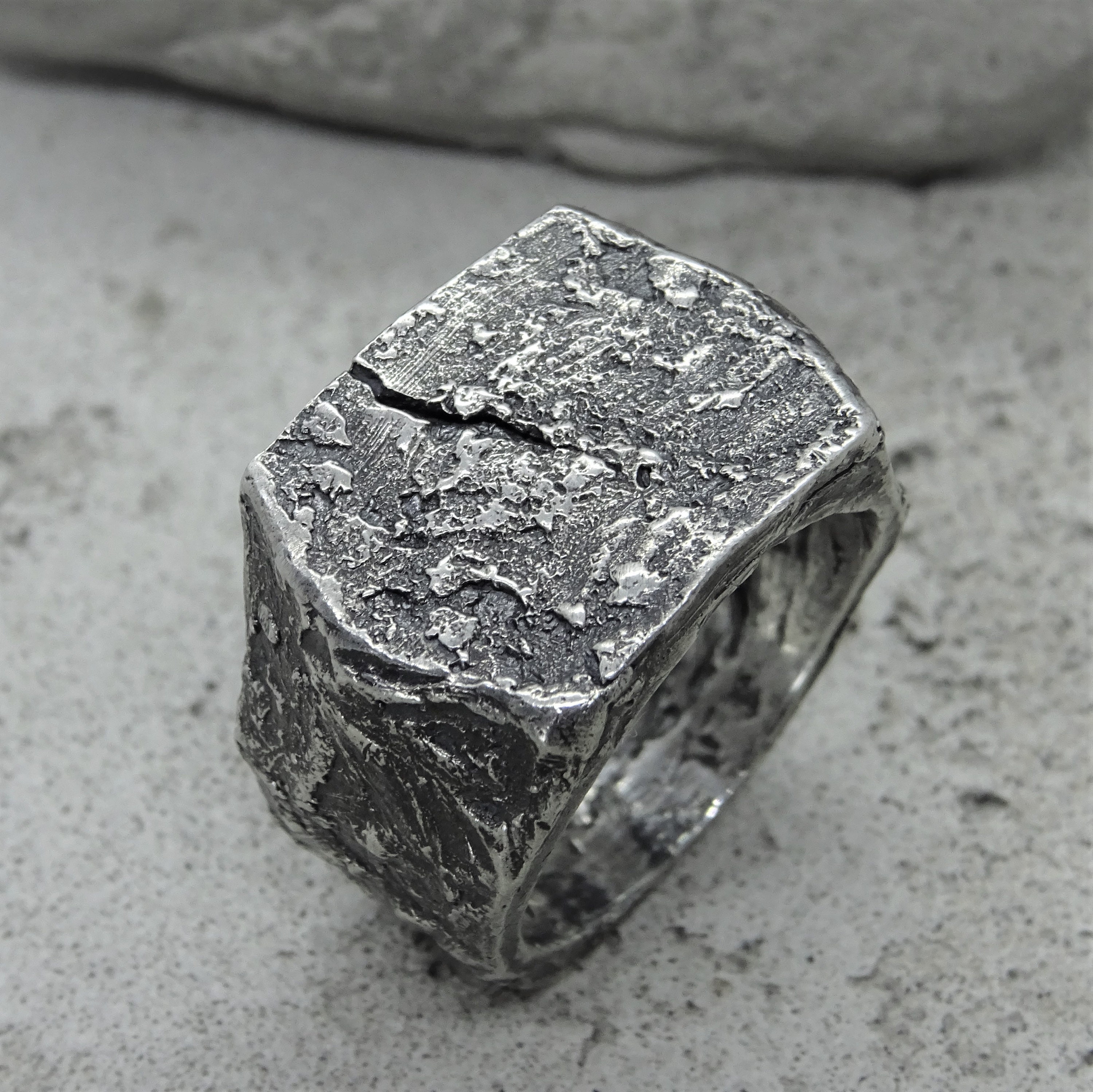 CRACK Ring-brutal Silver Cracked Ring for Men and Women. Rough - Etsy