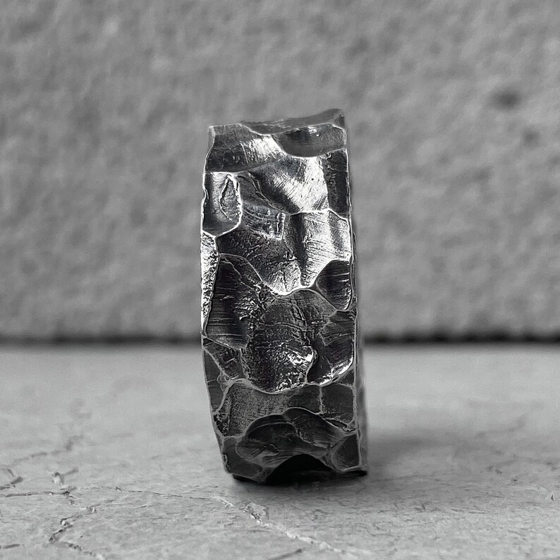 WAVE Ring-mens Ring With Volcanic Oxidation Unusual Gift for | Etsy