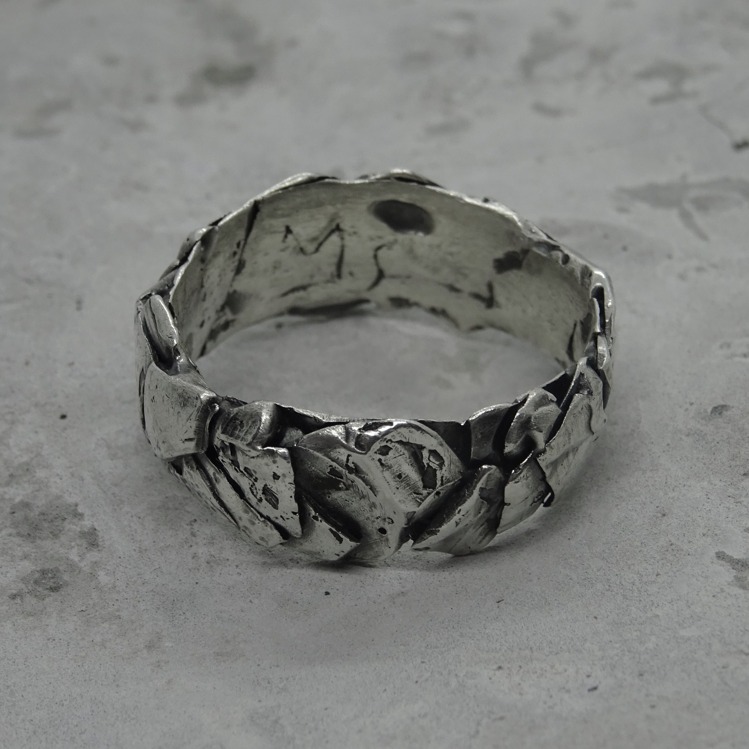 Rustic Silver Ring, Textured Oxidized Band, Handcrafted Rustic Silver Ring, Textured Oxidized Band, Handcrafted