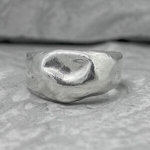 Liquid Ring-wide Band of Silver Resembles Liquid Metal.minimalist ...