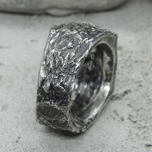 CRACK Ring-brutal Silver Cracked Ring for Men and Women. Rough Handmade ...
