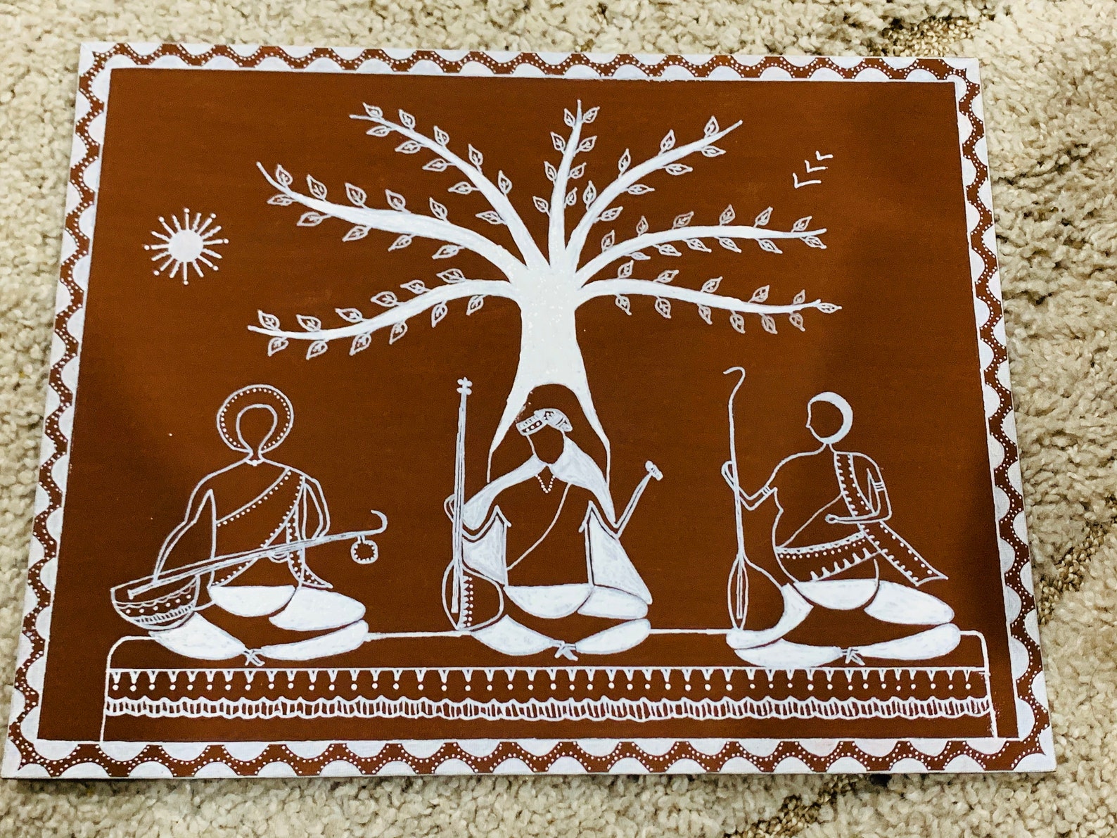 The trinity of Carnatic music painting on 1411 canvas | Etsy