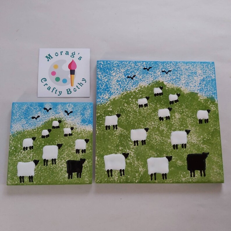 Sheep Pot Stand. Ceramic Tile With Clear Rubber Feet. 6 Inches - Etsy UK