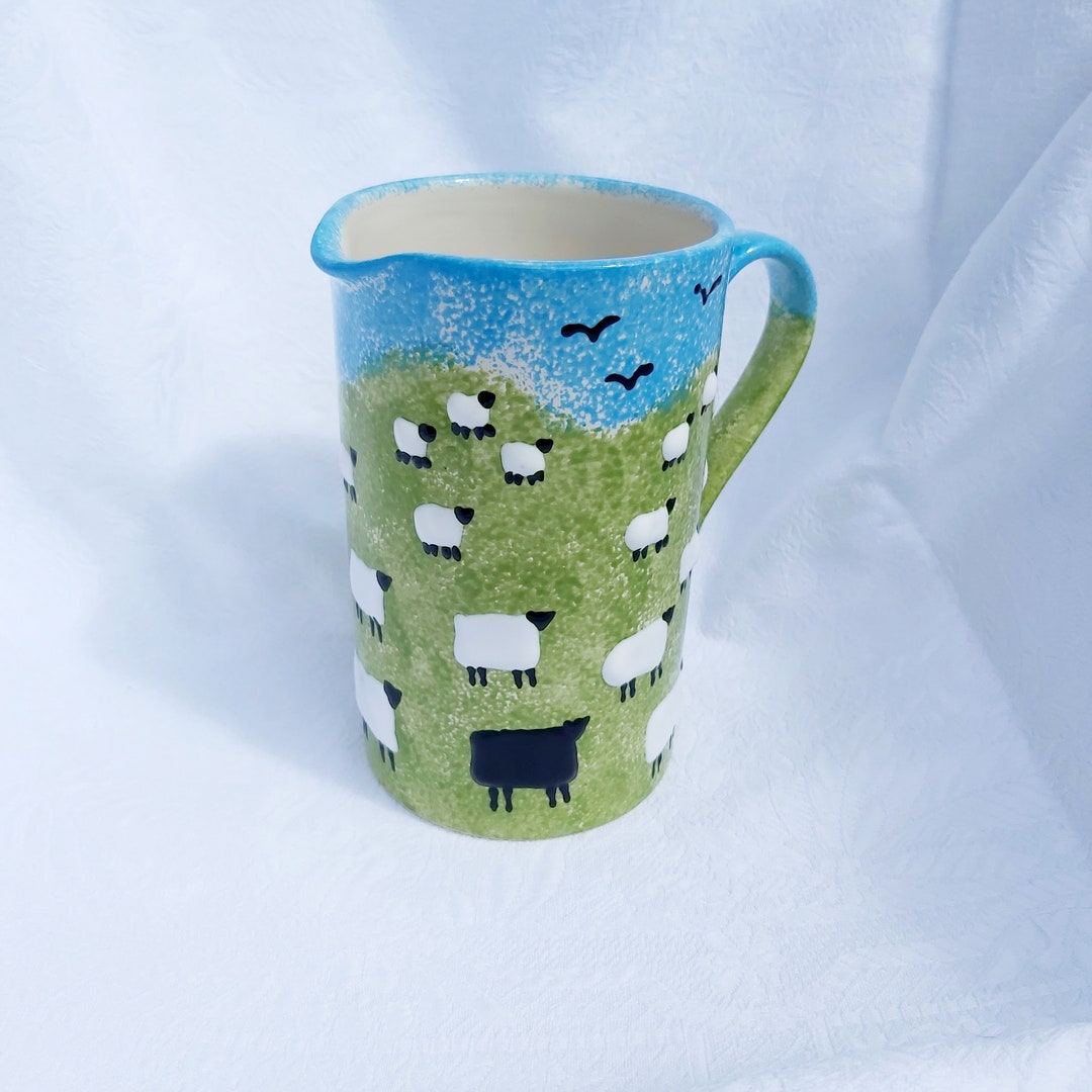 Sheep Jug/vase. 0.5 Litres Hand Painted Farmhouse Design - Etsy