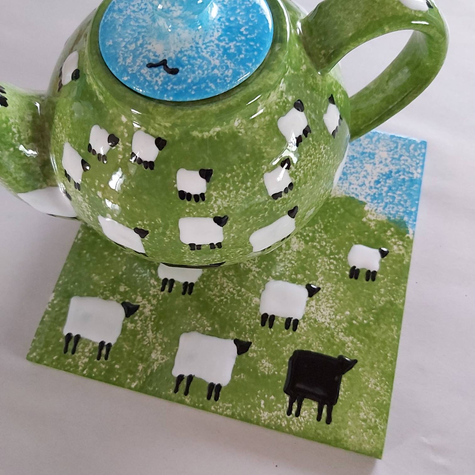 Sheep Pot Stand. Ceramic Tile With Clear Rubber Feet. 6 Inches - Etsy UK