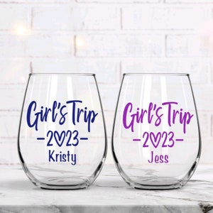 Girls Trip Wine Glasses Personalized, Girls Trip Cups, Girls Trip ...