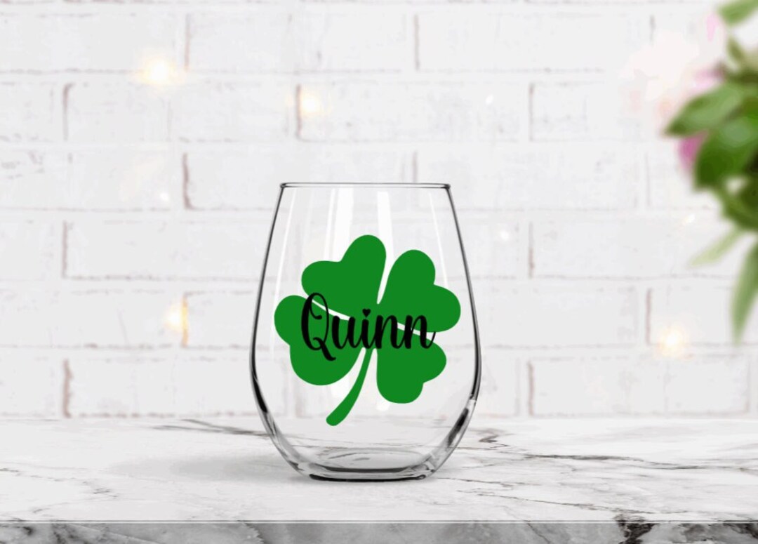 St. Patrick's Day Shamrock Wine Glass, Shamrock Party Favor, St ...