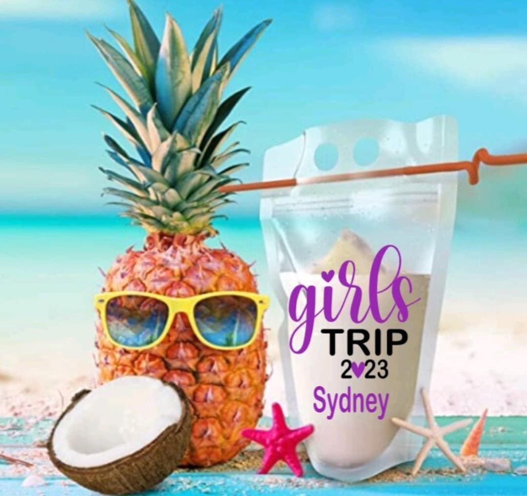 Drink Pouches Personalized, Girls Trip, Girls Spa Weekend, Booze Bags ...