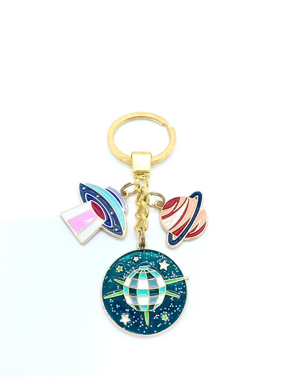 Space Planet Spaceship Key Chain/ Keyring | Etsy