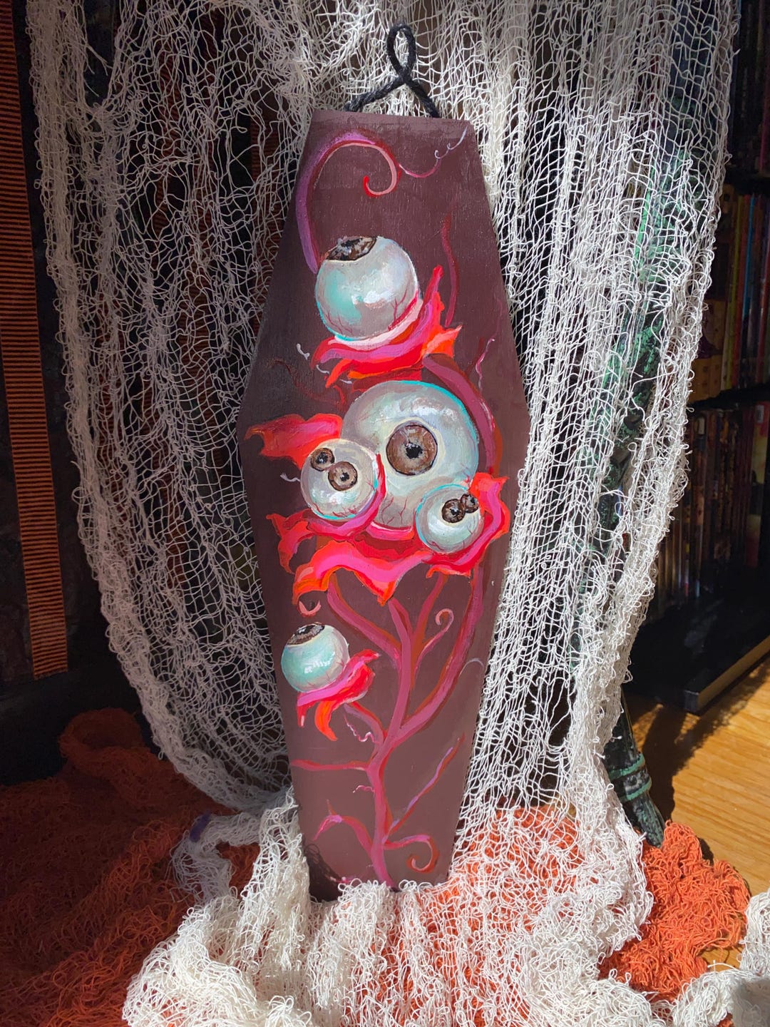 Original Painting Coffin Shaped, Eyeballs "eye See" - Etsy