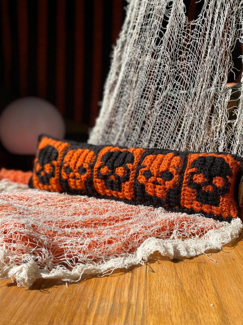 Wrist Rest Mosaic Crochet Skull Mini Pillow - Etsy