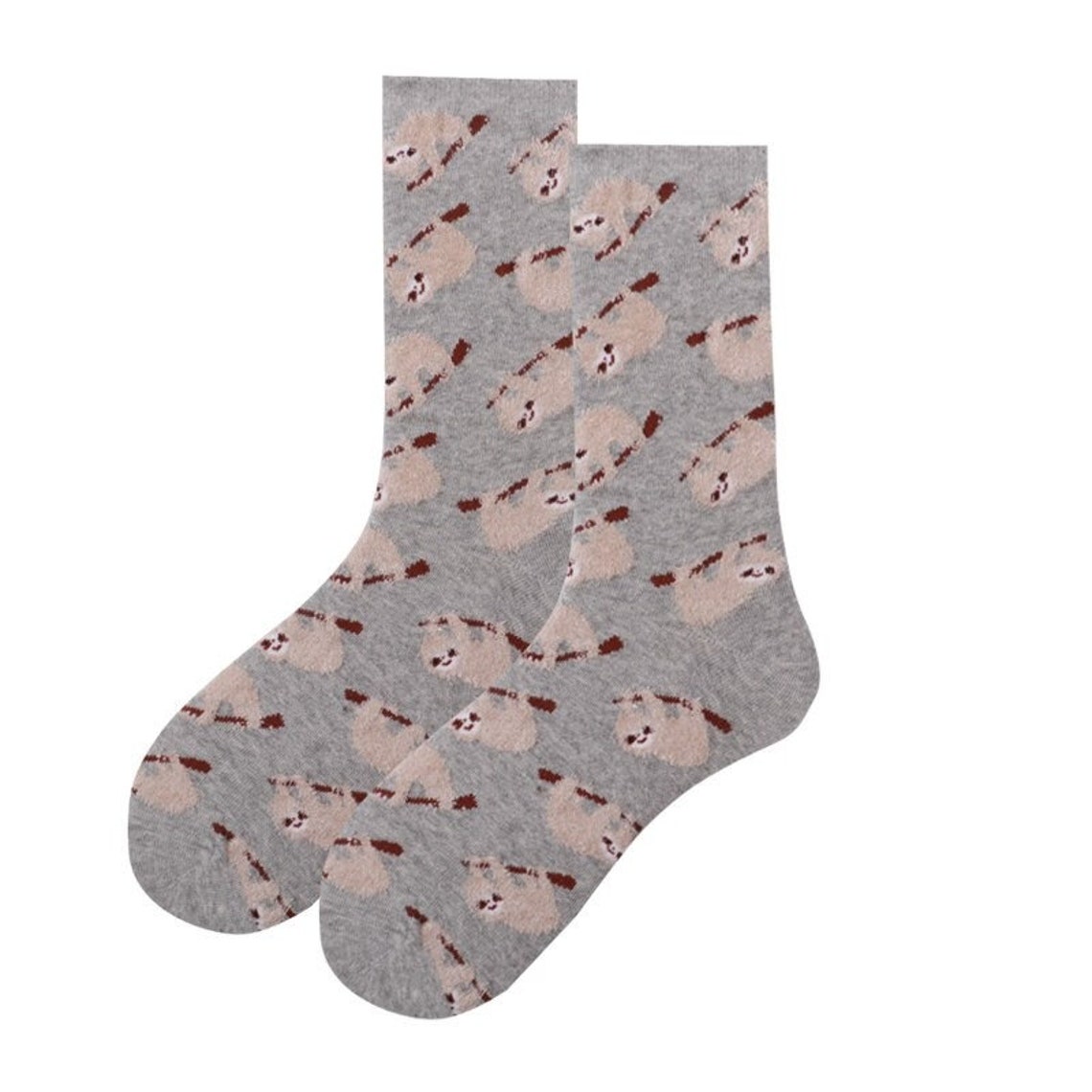 Fuzzy Sloth Socks Sloth Socks Cute Sloth Socks Sloth - Etsy